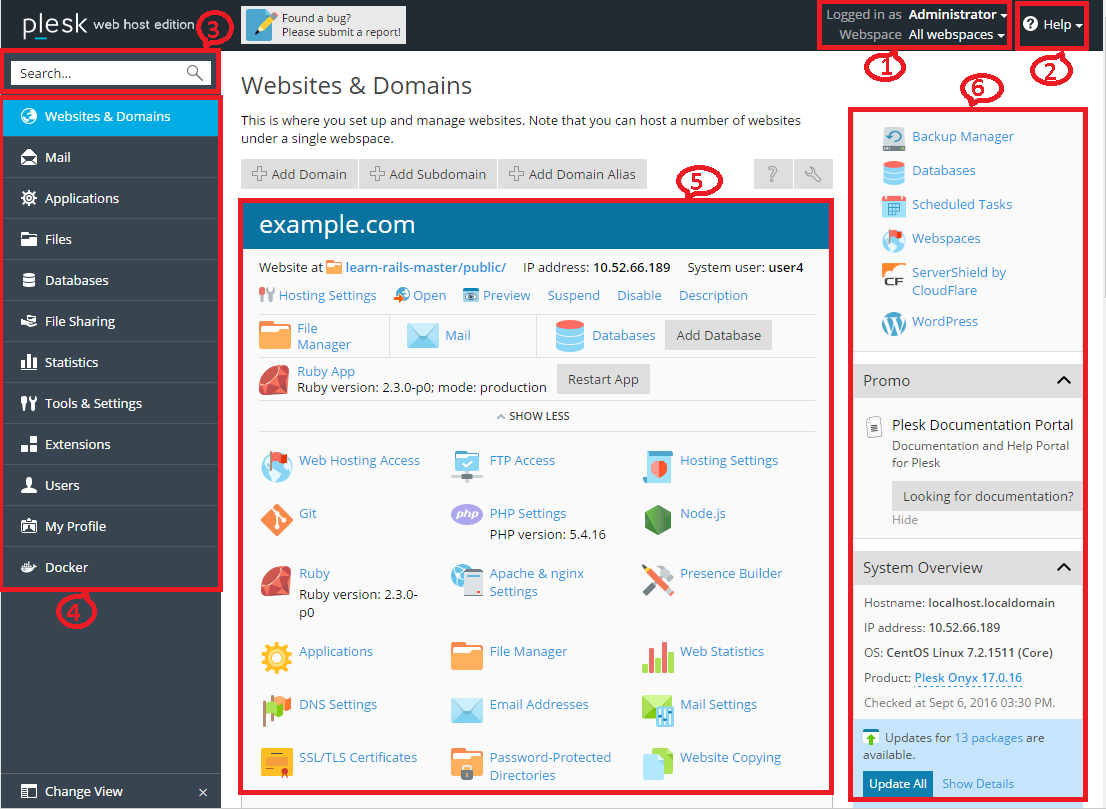 Introducción a Plesk | Plesk Onyx documentation